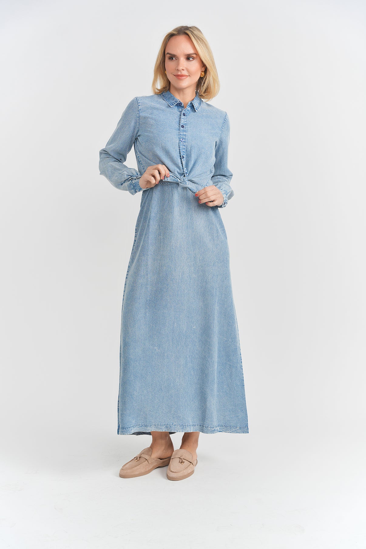 DENIM WASH BLOUSE & JUMPER SET – Fallon's